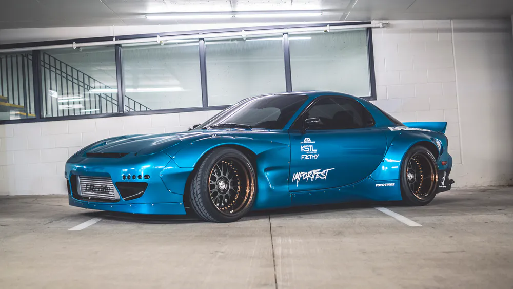 Manually crop Mazda RX 7, Mazda, Rx 7, Blue, Tuning, Body kit wallpaper ...