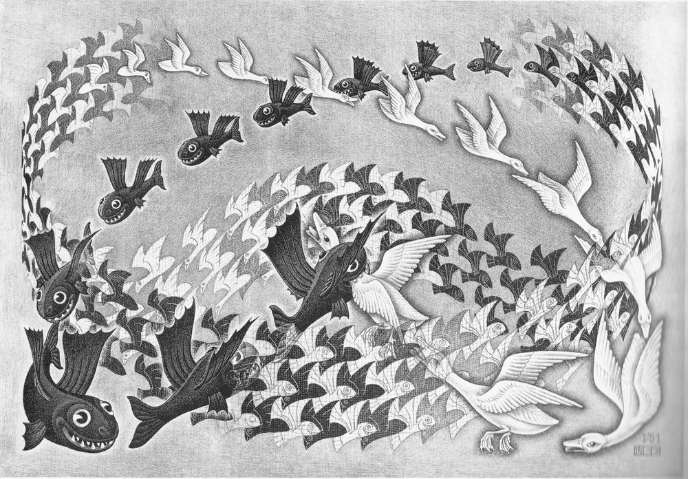 Manually crop MC Escher Fish and Birds Art, MC, Escher, Fish, Birds ...