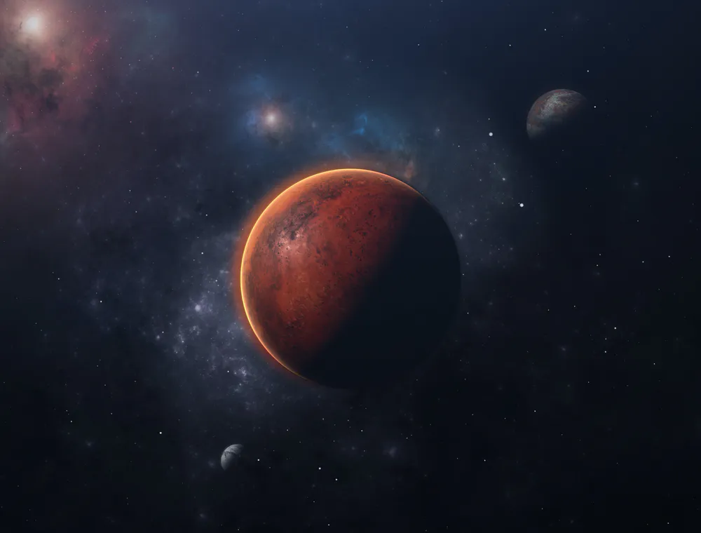 Manually crop Red Planet, Planet, Galaxy, Shine, Stars, Outer Space wallpaper to 2560x1600 ...