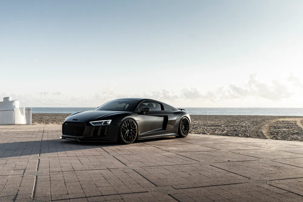 Manually crop Audi R8 Black, Audi, Audi R8, Black, Sea, Beach wallpaper to 3440x1440 resolution ...